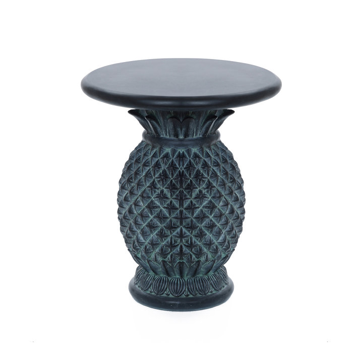 Beachcrest Home Linch Gray MgO Pineapple Outdoor Side Table & Reviews | Wayfair